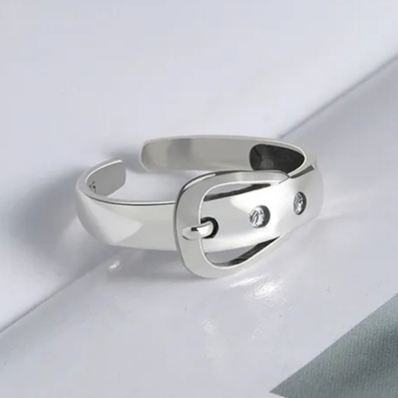 Jewelry | New 925 Sterling Silver Adjustable Belt Buckle Ring | Poshmark